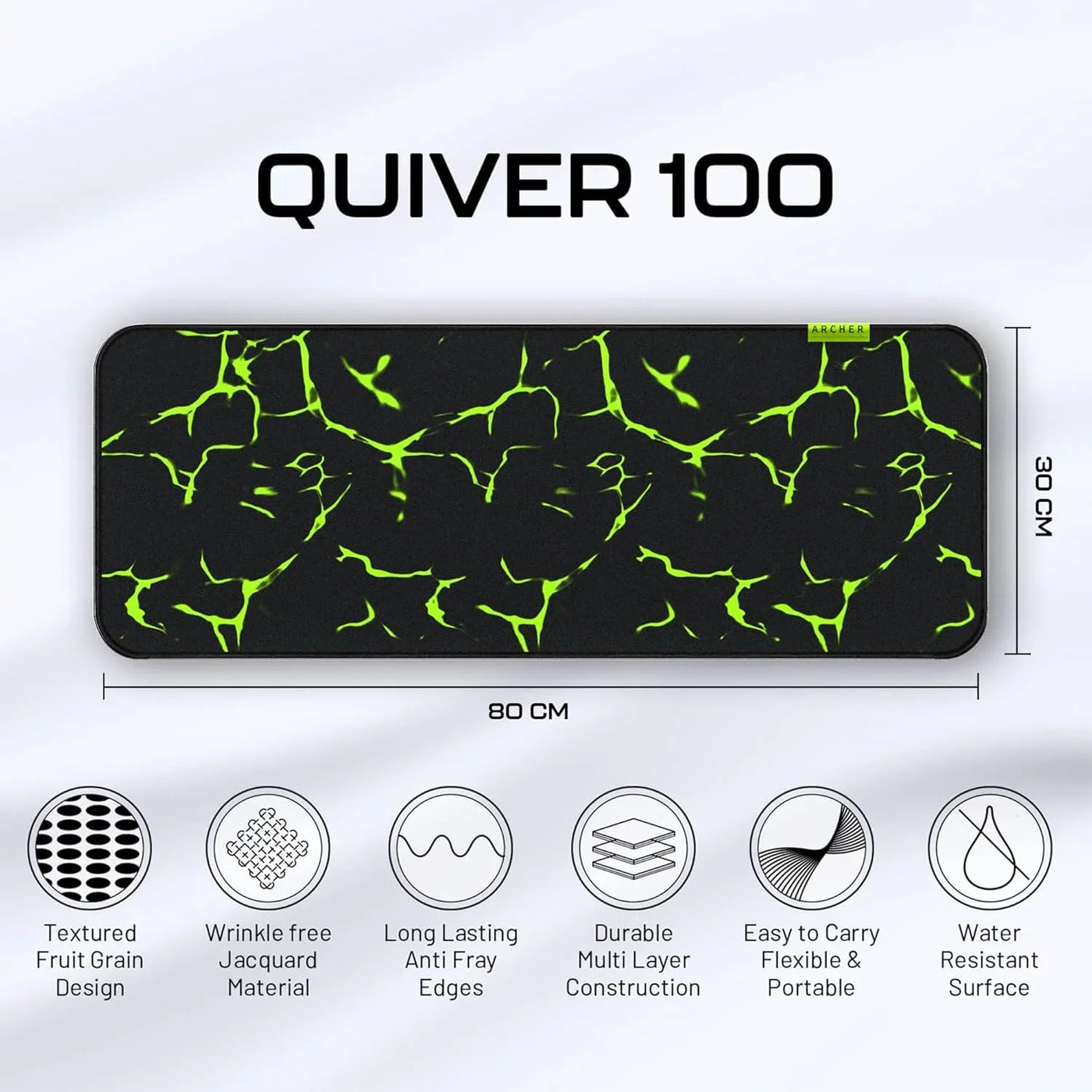 Quiver 100 Extended Mouse Pad Black