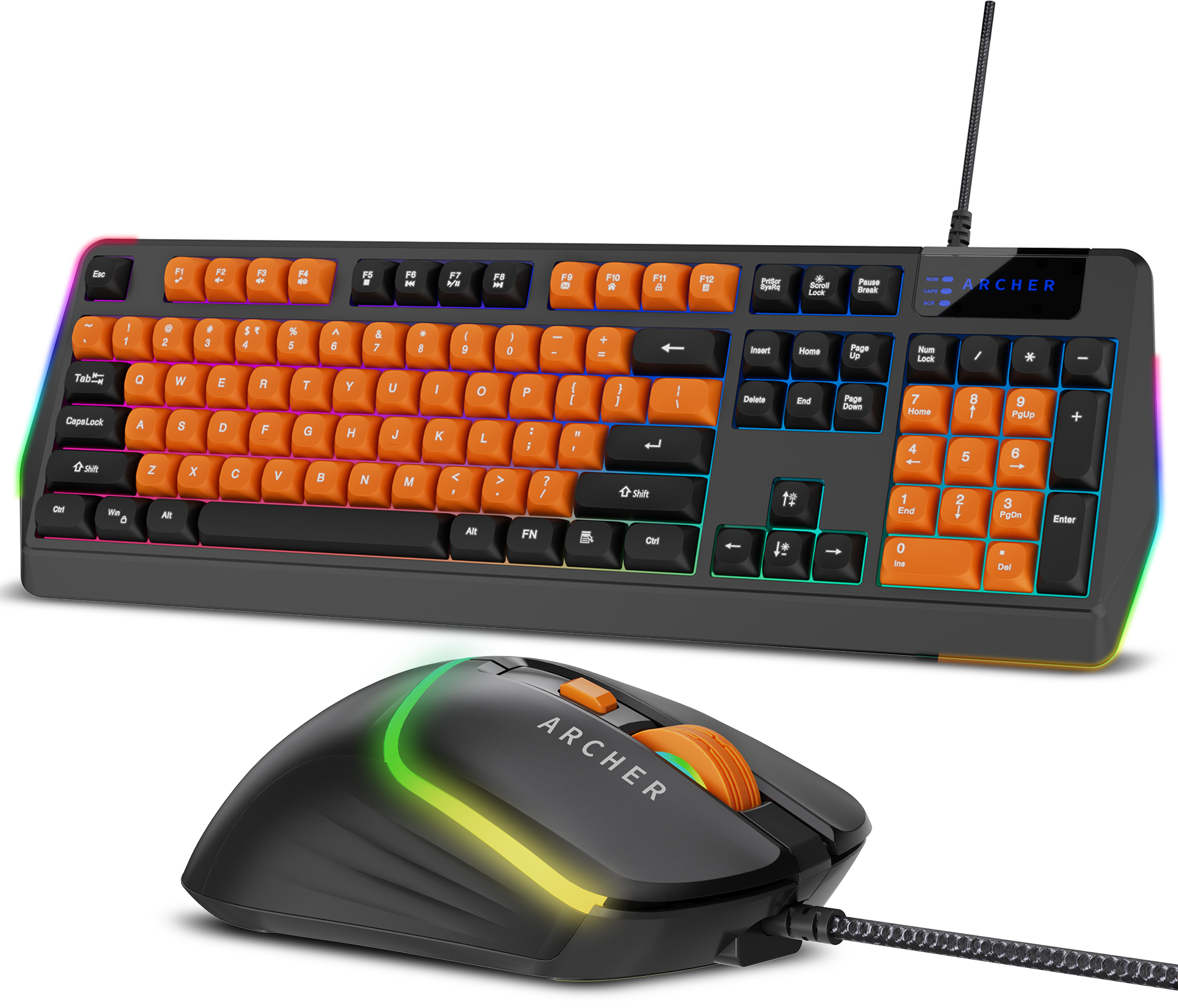 G200 Wired RGB Gaming Keyboard & Mouse Combo 104 Keys, 7200 DPI